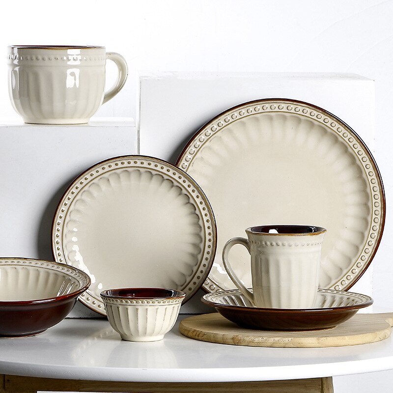European Style Ceramic Tableware Dining Dish Steak Rumor Noodles Salad ...