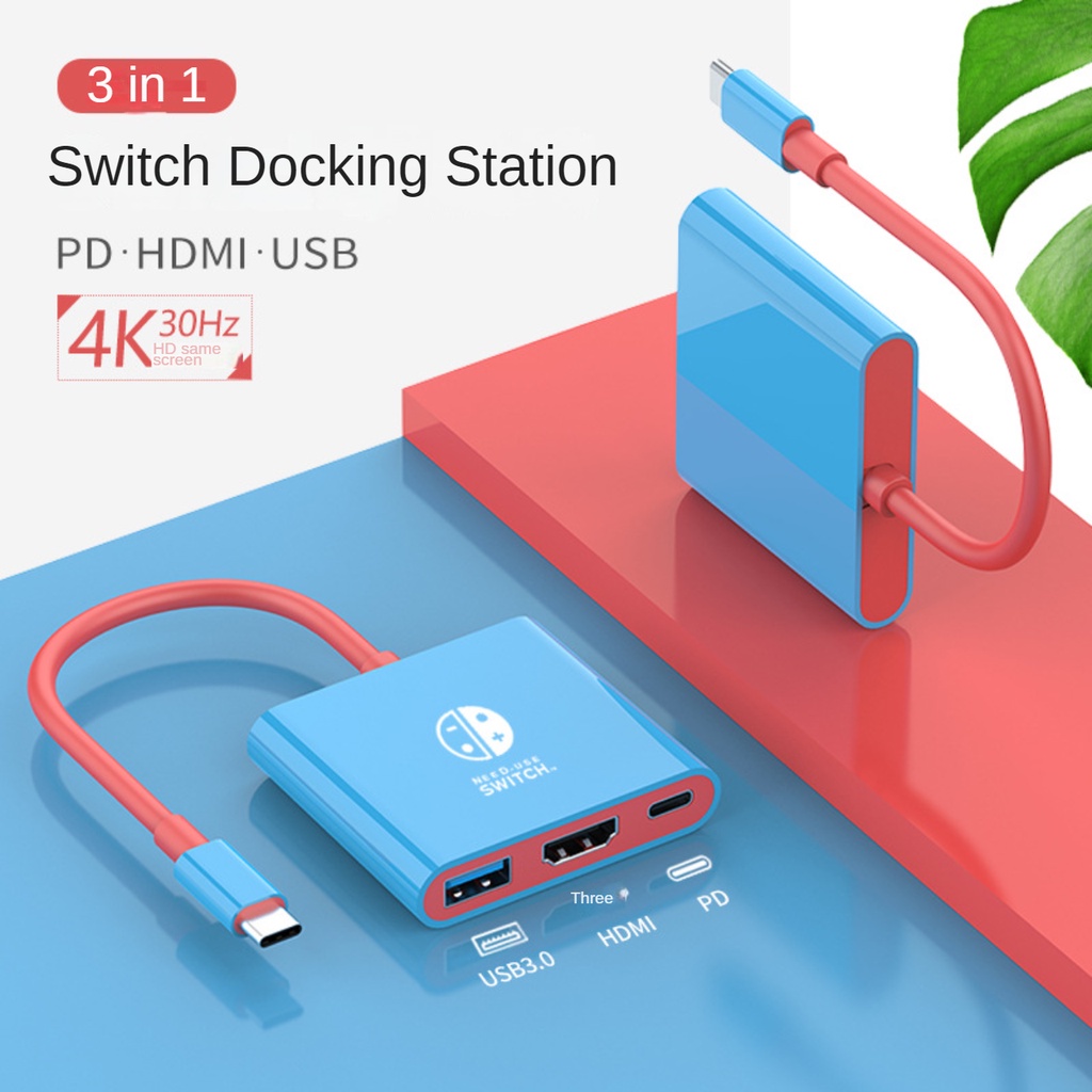 NINTENDO Đế Sạc Chuyển Đổi Type C Sang HDMI 3 Trong 1 USB C Hub Type C TV 4K USB3.0 PD | Shopee ...