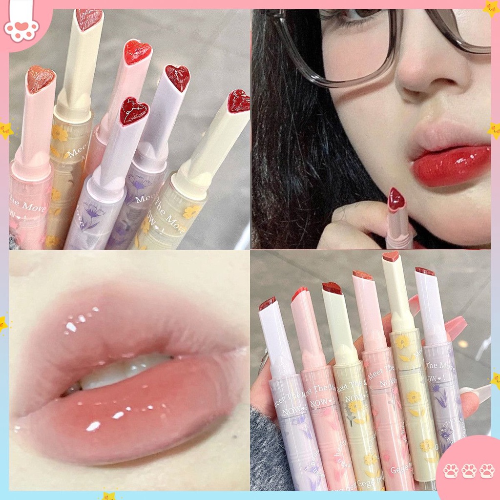 [Hàng Có Sẵn] Son Môi Hình Trái Tim Gege Thạch Hình Con Gấu Son Môi ...