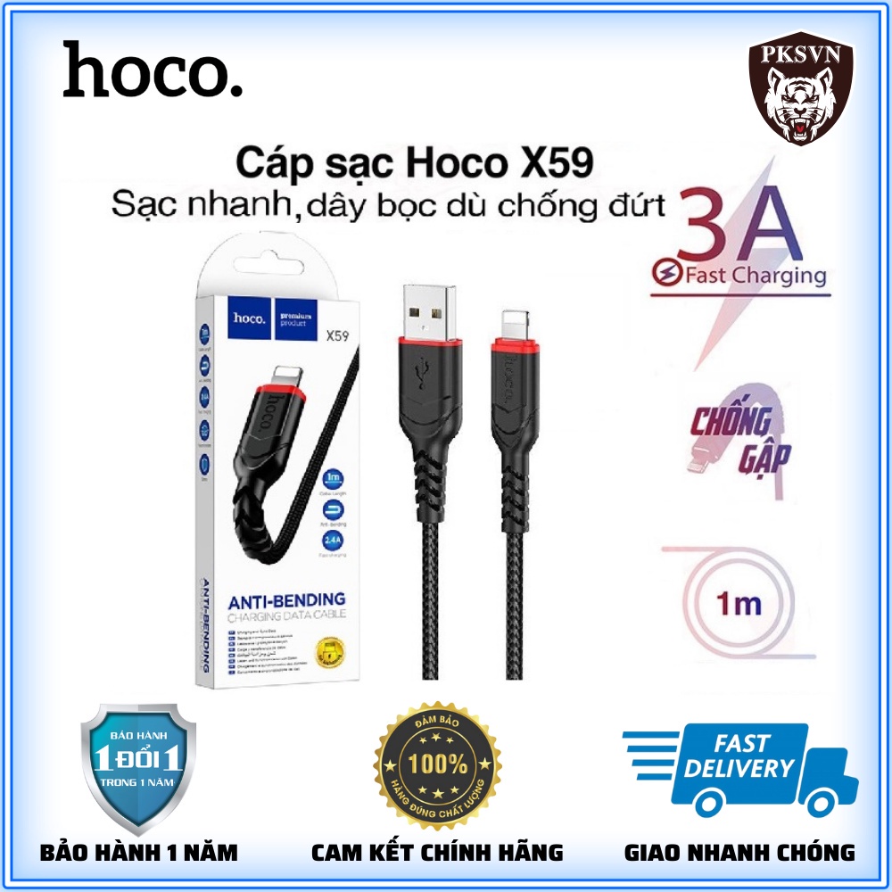 Cáp Sạc Nhanh Hoco X59 Chính Hãng - Dây Sạc Hoco Hỗ trợ sạc 2.4A/3A Dây ...