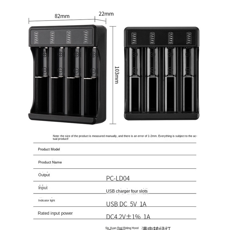Bộ Sạc Nhanh 4.2V Lithium 4 Khe Cho Đèn Pin 14500 26650 18650 | Shopee Việt Nam