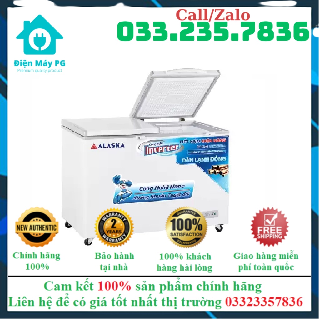 Tủ đông Alaska Inverter 312 lít BCD 5068CI Làm lạnh trực tiếp, Chất ...
