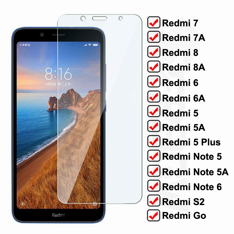 Kính Cường Lực Bảo Vệ Màn Hình Chống Nổ Cho Xiaomi Redmi 7A 7 8 8A 6 6A S2 Go Redmi 5 Plus Note ...