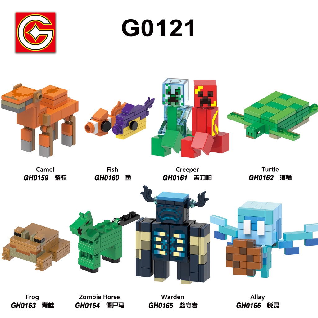 Minecraft guardianmô hình lắp ráp đồ chơi trẻ em xếp minifigures xung ...