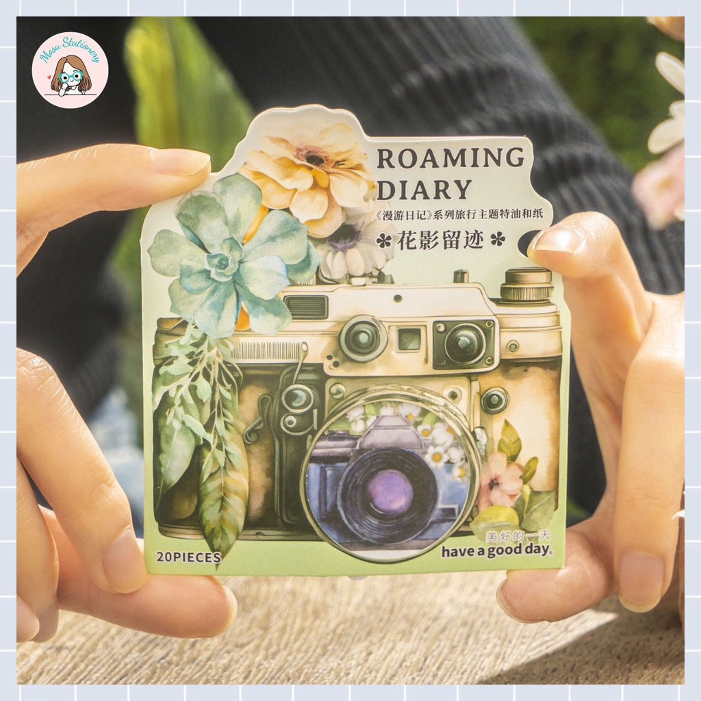 Sticker máy ảnh hoa lá màu nước | Shopee Việt Nam