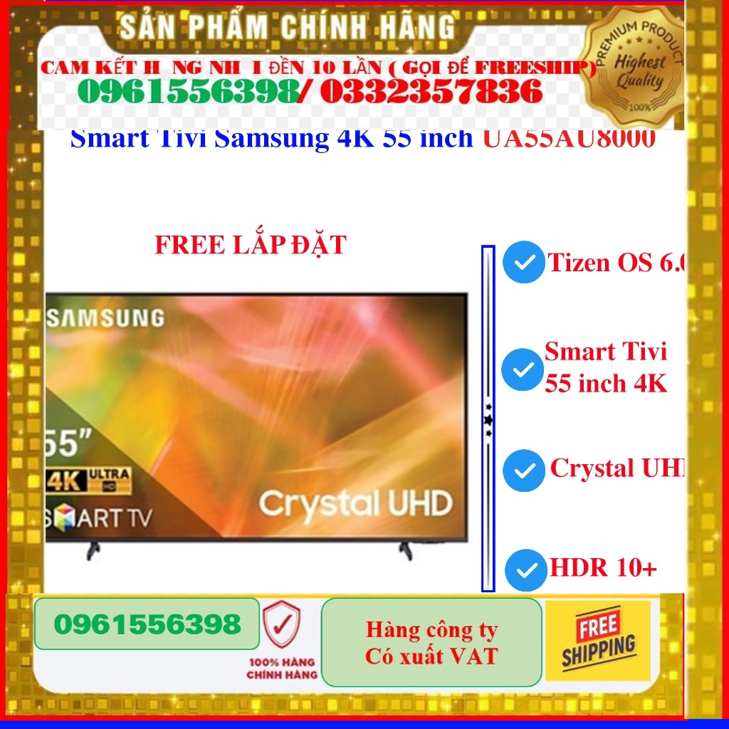 [HÀNG CHÍNH HÃNG] Smart Tivi Samsung UA55AU8000 4K UHD 55 Inch | SAMSUNG 55AU8000 | Shopee Việt Nam
