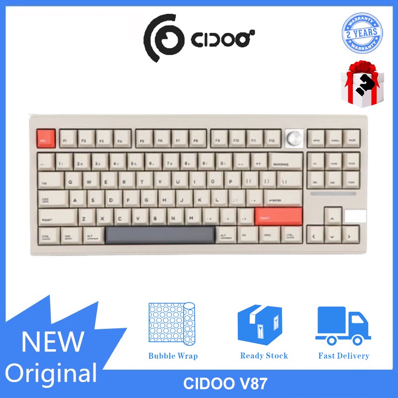 CIDOO V87 pro Hot plug RGB three mode customized aluminum lump ...