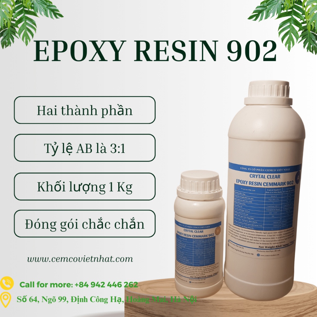 Keo Epoxy Resin Cemco Việt Nhật 902 độ cứng cao, đông cứng nhanh, không ...