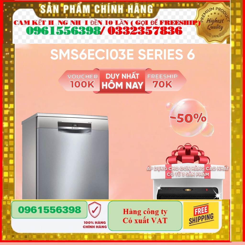 [HÀNG CHÍNH HÃNG] Máy rửa bát độc lập Bosch SMS6ECI03E Series 6 | Shopee Việt Nam