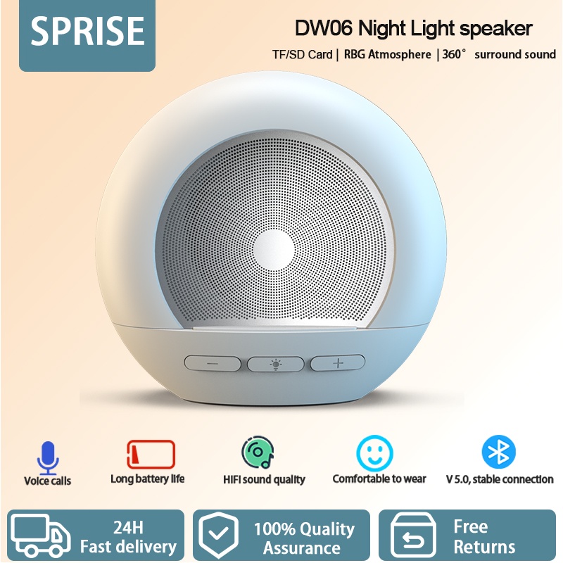 Loa Bluetooth Di Động Hình Tròn SPRISE DW06 FM Không Dây Với Soundbar Nhẹ, Âm Lượng To Hơn, Âm ...