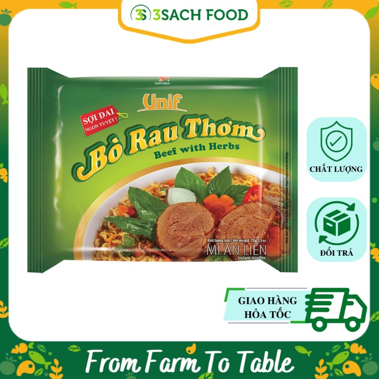 Mì Unif Bò Rau Thơm (Gói 72G) | Shopee Việt Nam