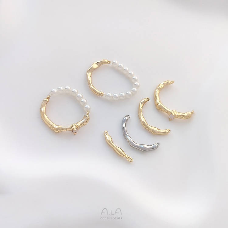 Thanh Nối Vòng Tay / Dây Chuyền Ngọc Trai Hai Nhánh Tròn Màu Vàng 14K diy | Shopee Việt Nam