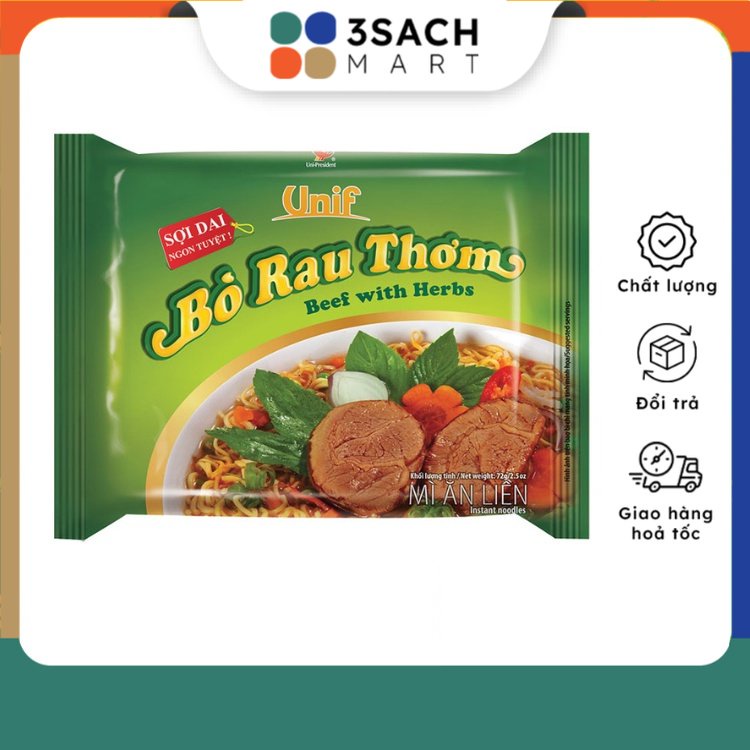 Mì Unif Bò Rau Thơm (Gói 72G) | Shopee Việt Nam