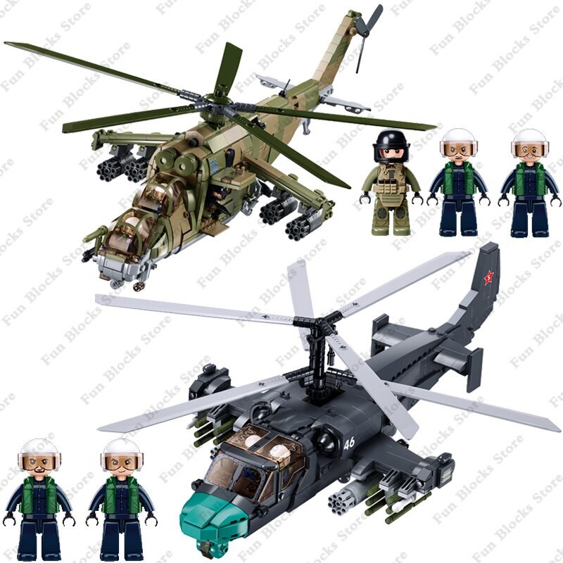 Military Russia Plane WW2 MI-24 Kamov Ka-52 Helicopter Building World ...