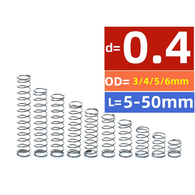 Lò xo nén nén sus304 đường kính dây 0,4mm od3-4-5-6mm chiều dài lò xo ...