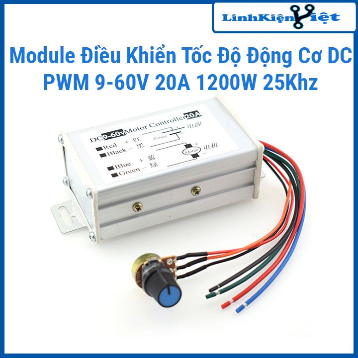 Module điều khiển tốc độ động cơ DC PWM 9-60V 20A 1200W 25Khz | Shopee ...