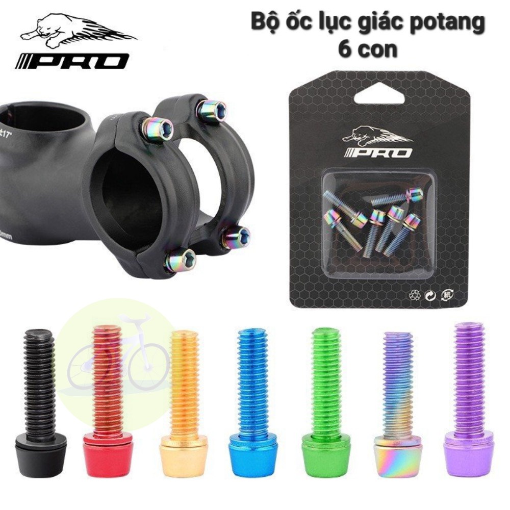 [HCM] Sét 6 ốc lục giác cho Pô Tăng Pro / Vít Potang mạ Titan M5*18mm ...