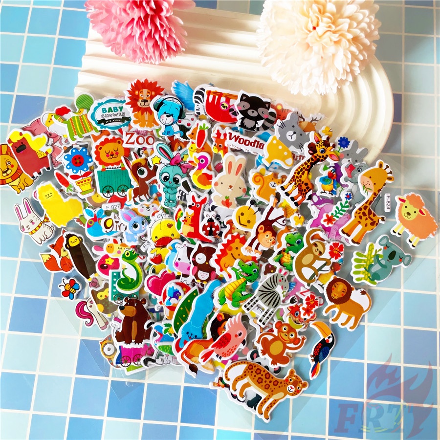️12Sheets/set Zoo Animals Series 01 DIY Rewards Sticker ️Cartoon 3D ...