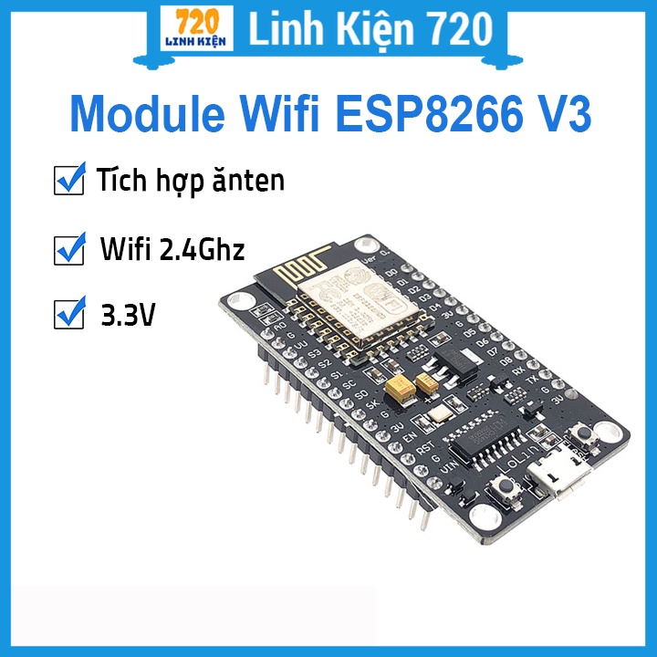 Module IOT ESP8266 ESP-12E CH340 V3 cổng nối tiếp | Shopee Việt Nam
