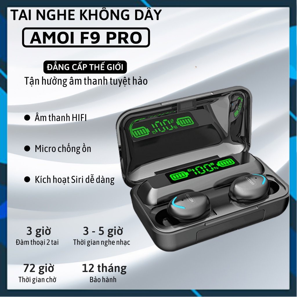 Tai Nghe F9 PRO Bluetooth TRUE WIRELESS EARBUDS With Power Bank BTH-F9 ...
