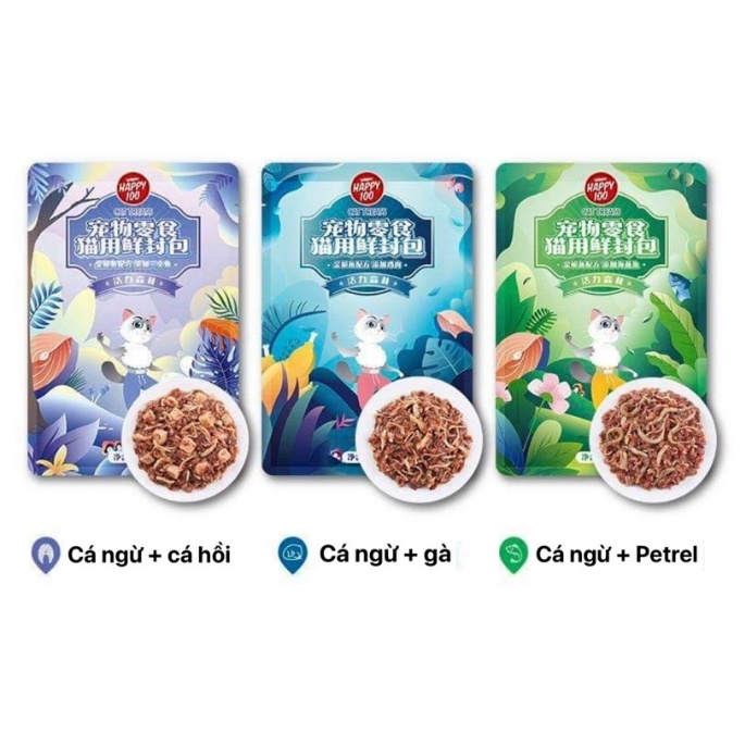 [New] Pate Wanpy Happy 100 Gói 70g Mẫu Mới Vị Cá Ngừ Kèm Topping Thơm ...