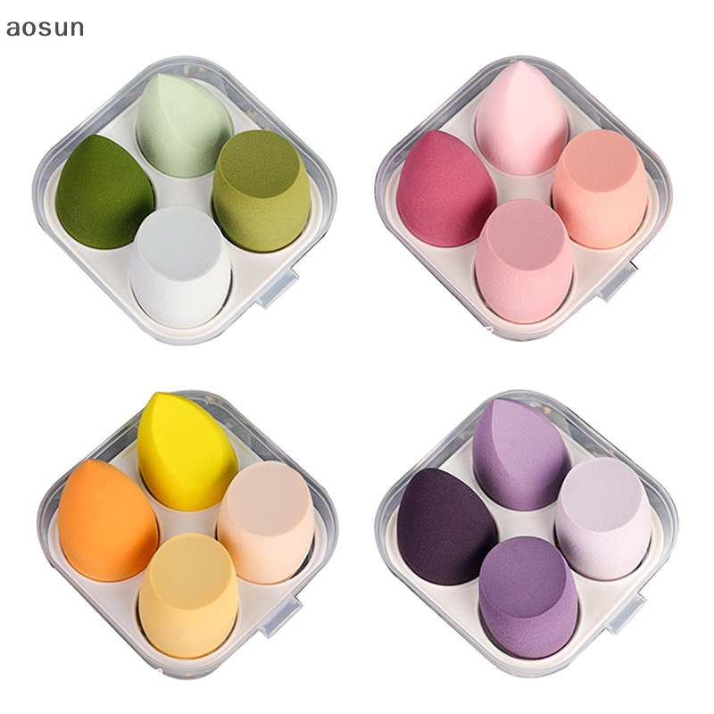 Aosun Set 4 Mút Tán Trang Điểm Ướt Và Khô Hình Quả Trứng Kết Hợp Phấn ...