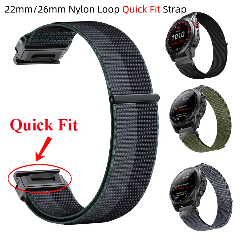 Dây Đeo Nylon 26mm 22mm Thoáng Khí Thay Thế Cho Garmin Fenix 7 7X 6 6X ...