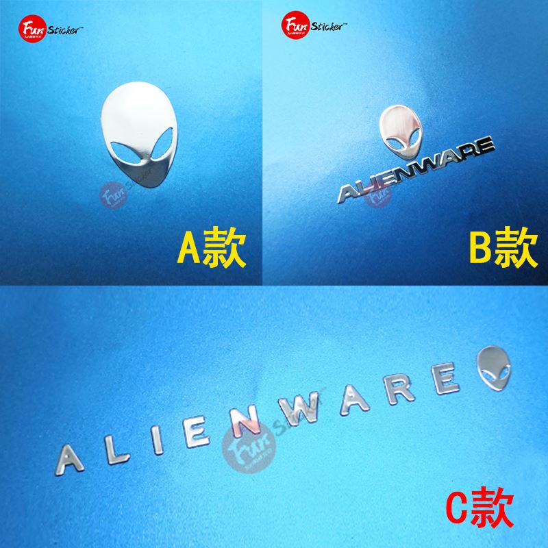 Hot alienware logo logo logo kim loại nhãn dán điện thoại di động logo ...