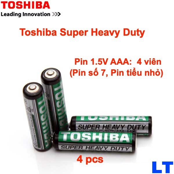 Pin tiểu AAA Toshiba 4 viên 1.5v chính hãng (pin số 7, pin tiểu nhỏ ...