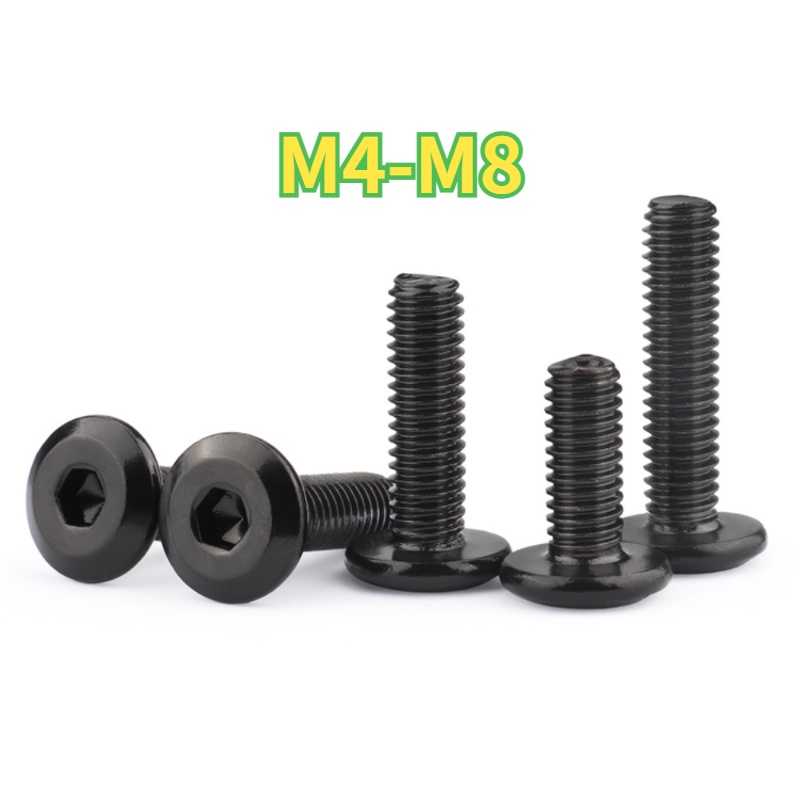 [xjk] Ổ cắm hình lục giác vát mép bằng thép không gỉ màu đen vít hình lục giác phẳng vát cạnh bu ...