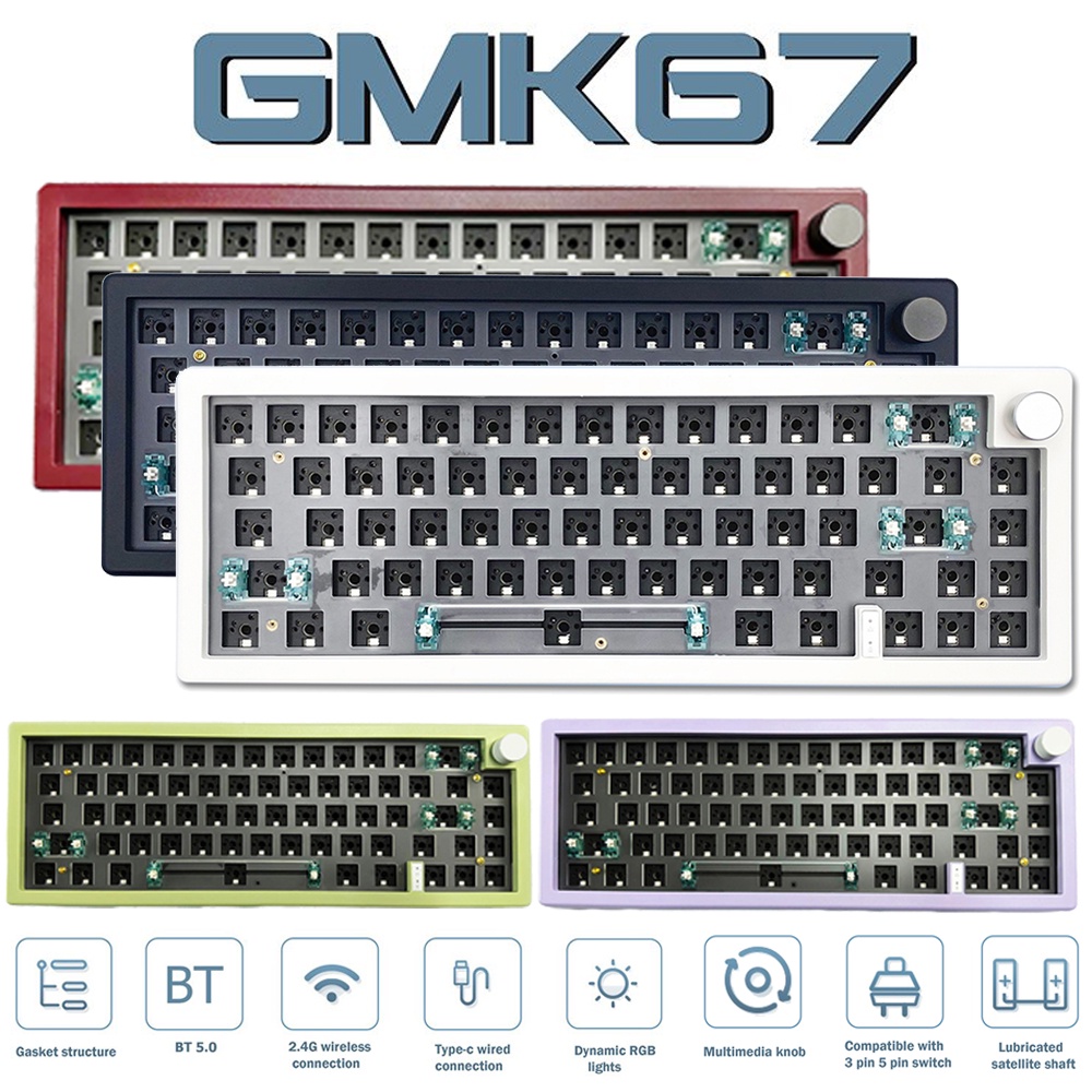 Bàn Phím Cơ GMK67 Bluetooth 2.4G 3 Chế Độ Không Dây Có Thể Tùy Chỉnh | Shopee Việt Nam