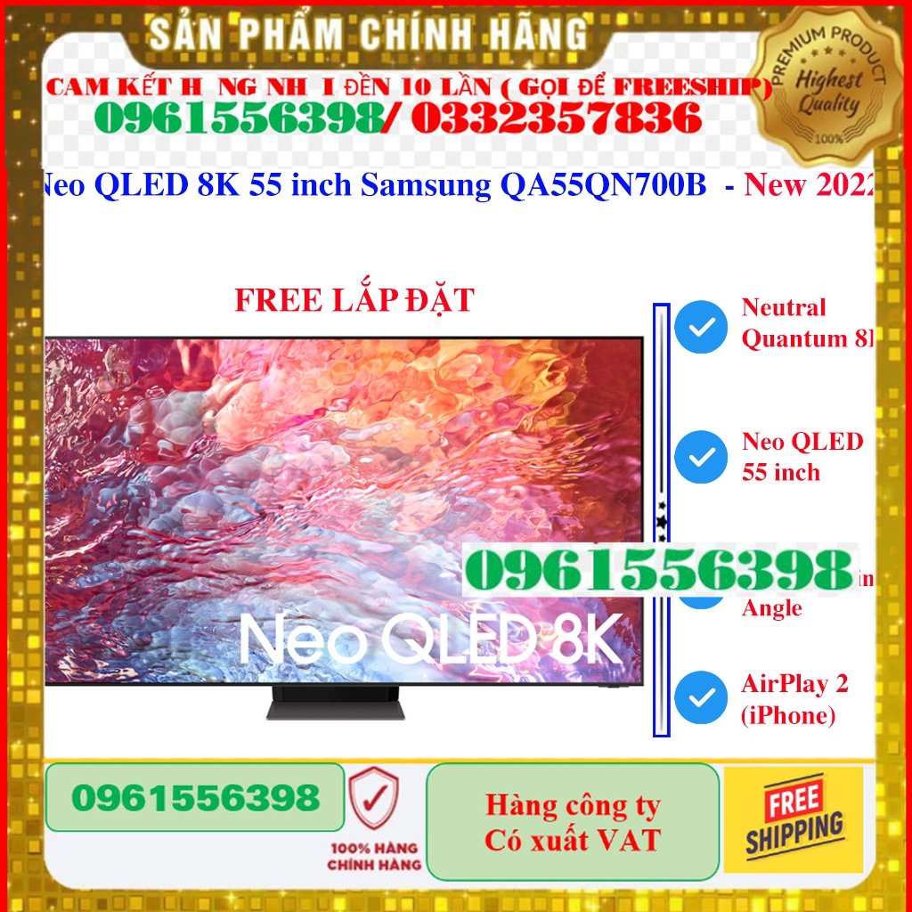 [Samsung 55QN700B] Smart Tivi Neo QLED 8K 55 inch Samsung QA55QN700B Mới 2022 | Shopee Việt Nam
