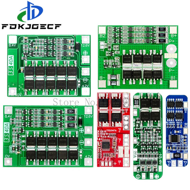 Mô Đun Sạc Pin Li-ion 18650 PCB BMS 3S 6A 8A 10A 20A 25A 30A 40A 60A ...