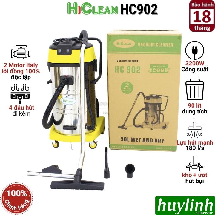 Máy hút bụi công nghiệp khô và ướt HiClean HC902 - 90 lít - 3200W - 2 ...