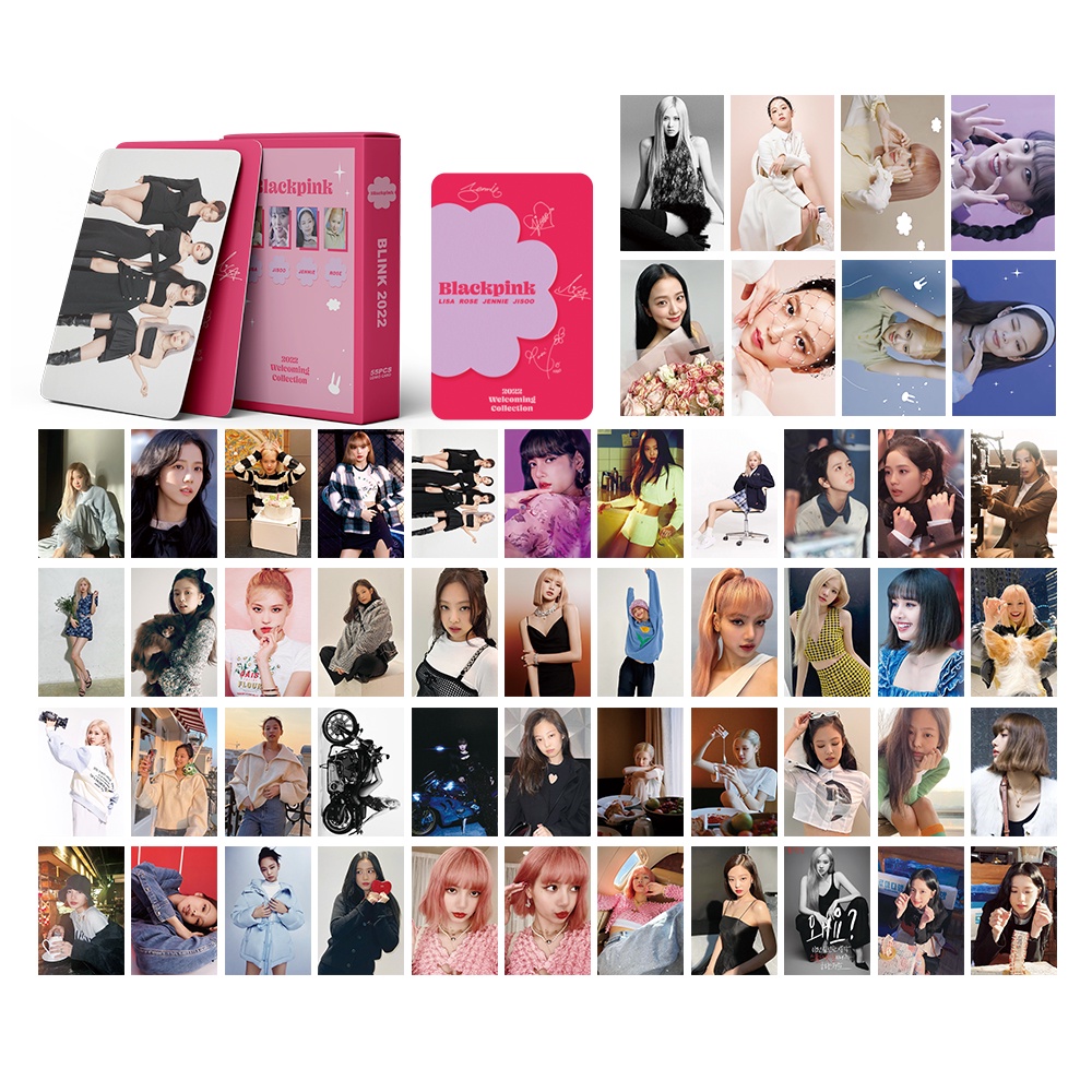 55pcs/box BLACK-PINK 2022 The Album BORN PINK Photocards Jennie Rose ...