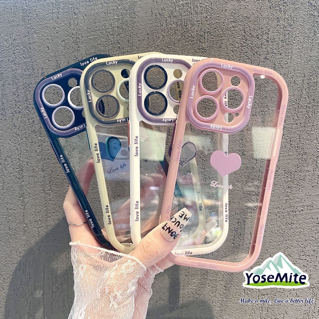 Hình trái tim ốp lưng iphone 15 trong suốt Vỏ túi khí tương thích cho 14 xr 13 11 12 pro max 8 7 ...