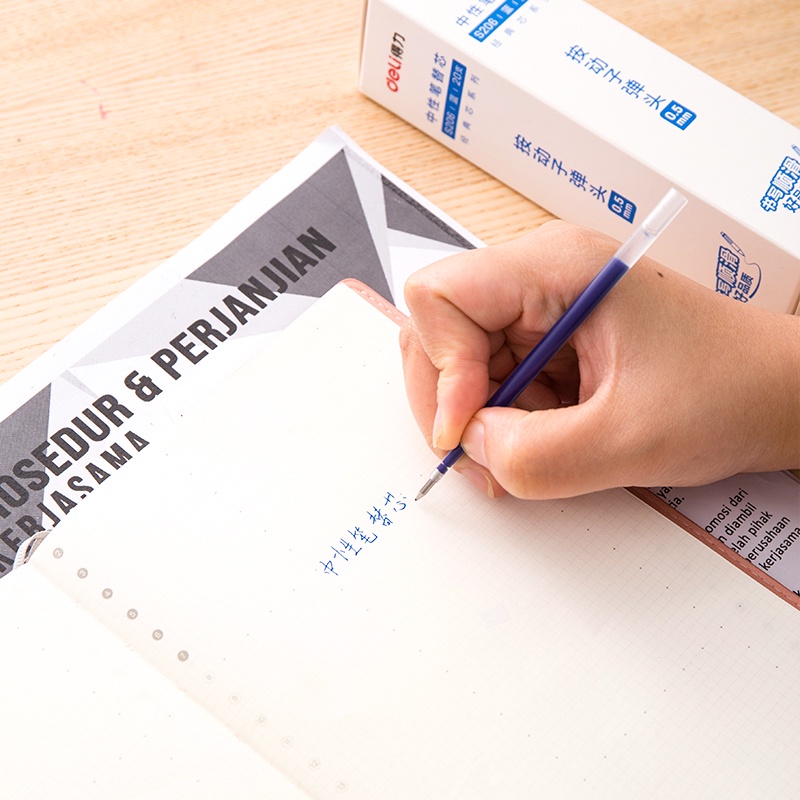 Combo 20 Ruột Bút Gel Deli S206 0.5mm Dùng Cho Bút Bi Nước A575 A057B ...