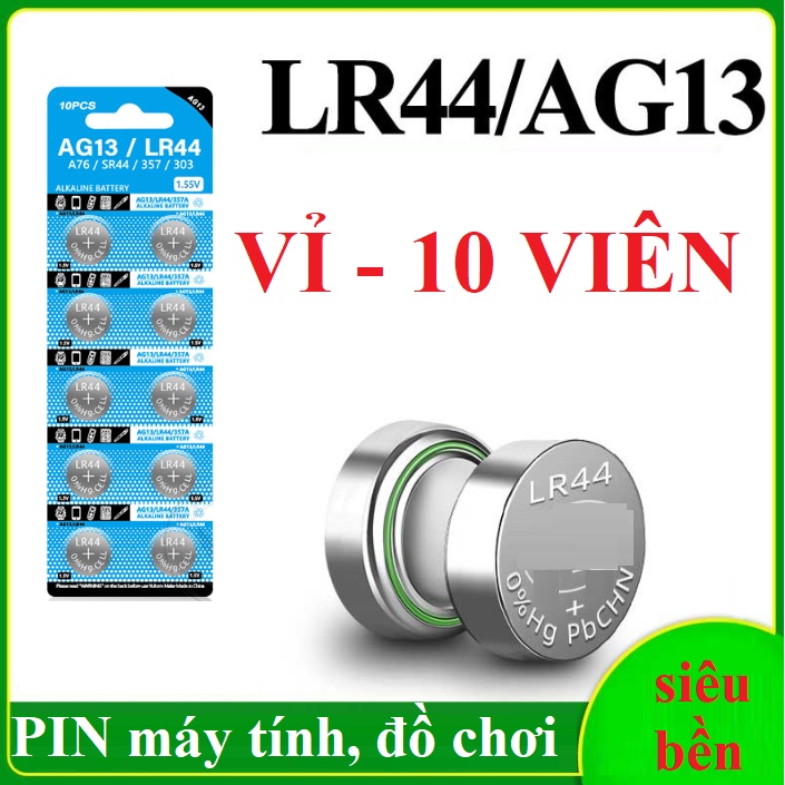 Pin cúc áo AG13 LR44 1.5V ANLALINE vỉ 10 viên FULL BOX dung lượng thực ...