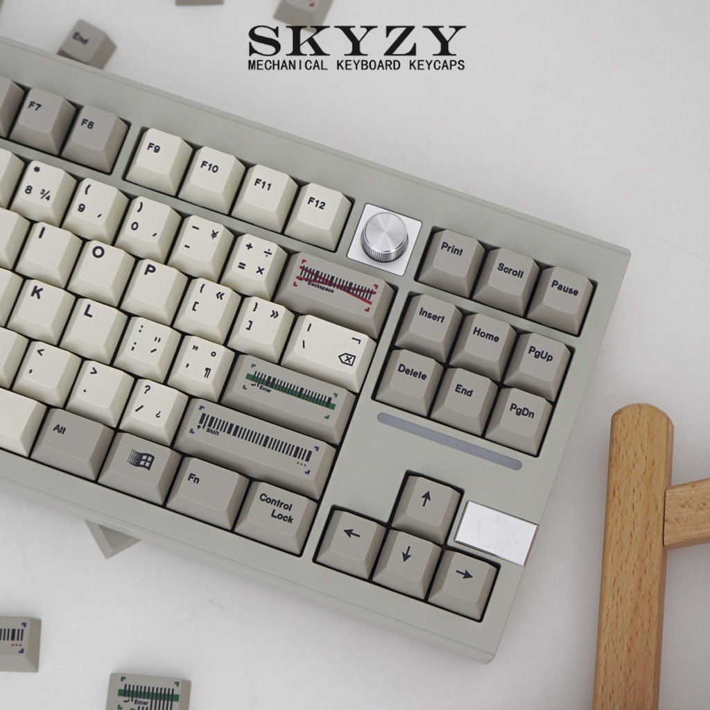 Retro Sọc Keycaps Cherry Profile Mã Vạch PBT Dye Sub Bàn Phím Cơ Keycap ...