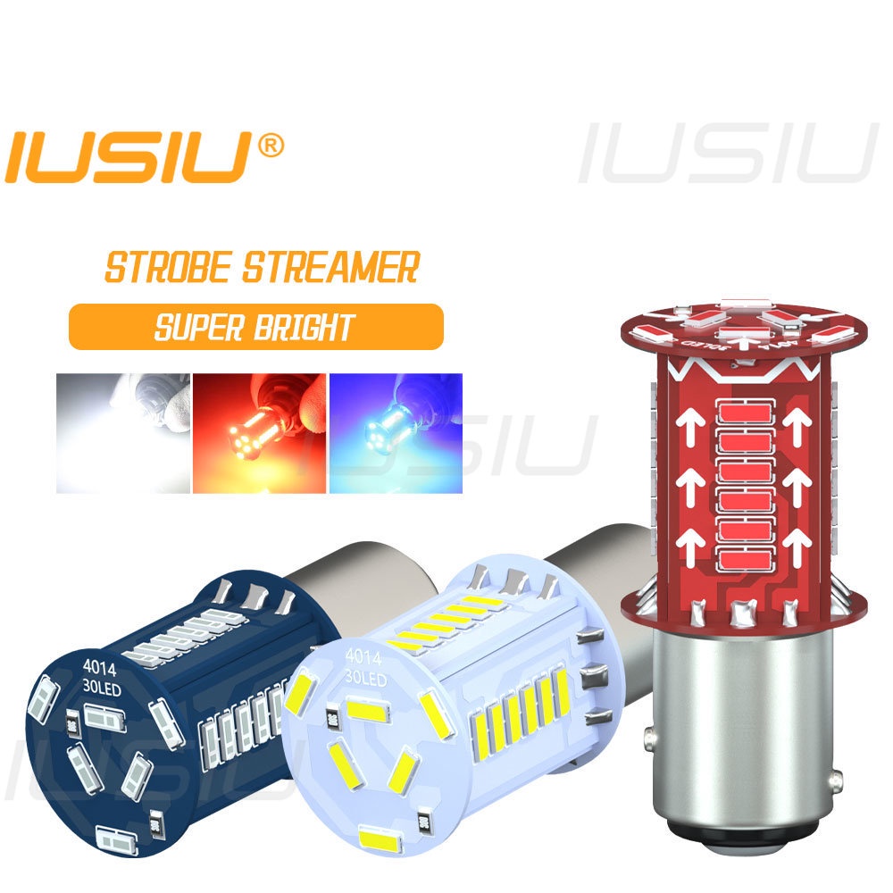 Iusu 2 Chiếc 2024NEW Flash 1157 Đèn Phanh Led Lưu Lượng Nước BAY15D P21 5w Xe Máy Phanh Đèn Tín ...