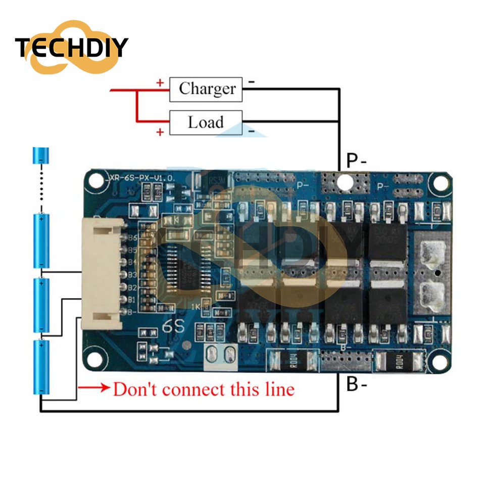 Bảng Mạch Sạc Pin Lithium 18650 6S BMS 15A 20A 25A 22.2V Li-ion 18650 ...