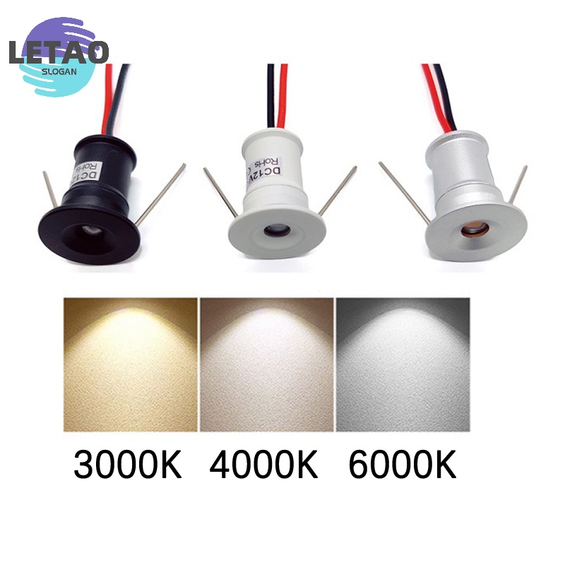 {LeTao} ánh sáng tại chỗ 1W Mini LED Spotlight 12V Dimmable 15mm lõm ánh sáng đèn trần mới ...