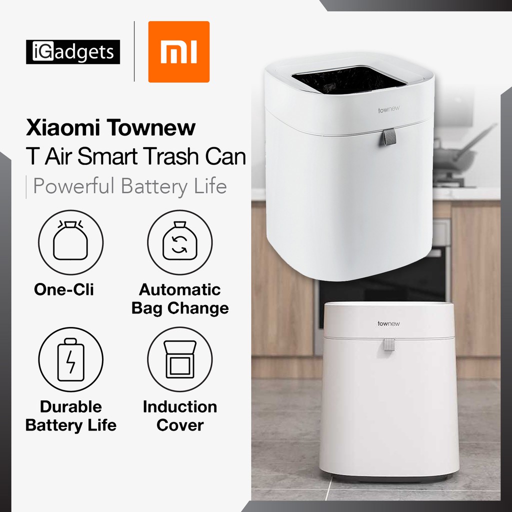 Thùng rác thông minh Xiaomi Townew T Air Thùng rác tự động Niêm phong - Chính hãng | Shopee Việt Nam
