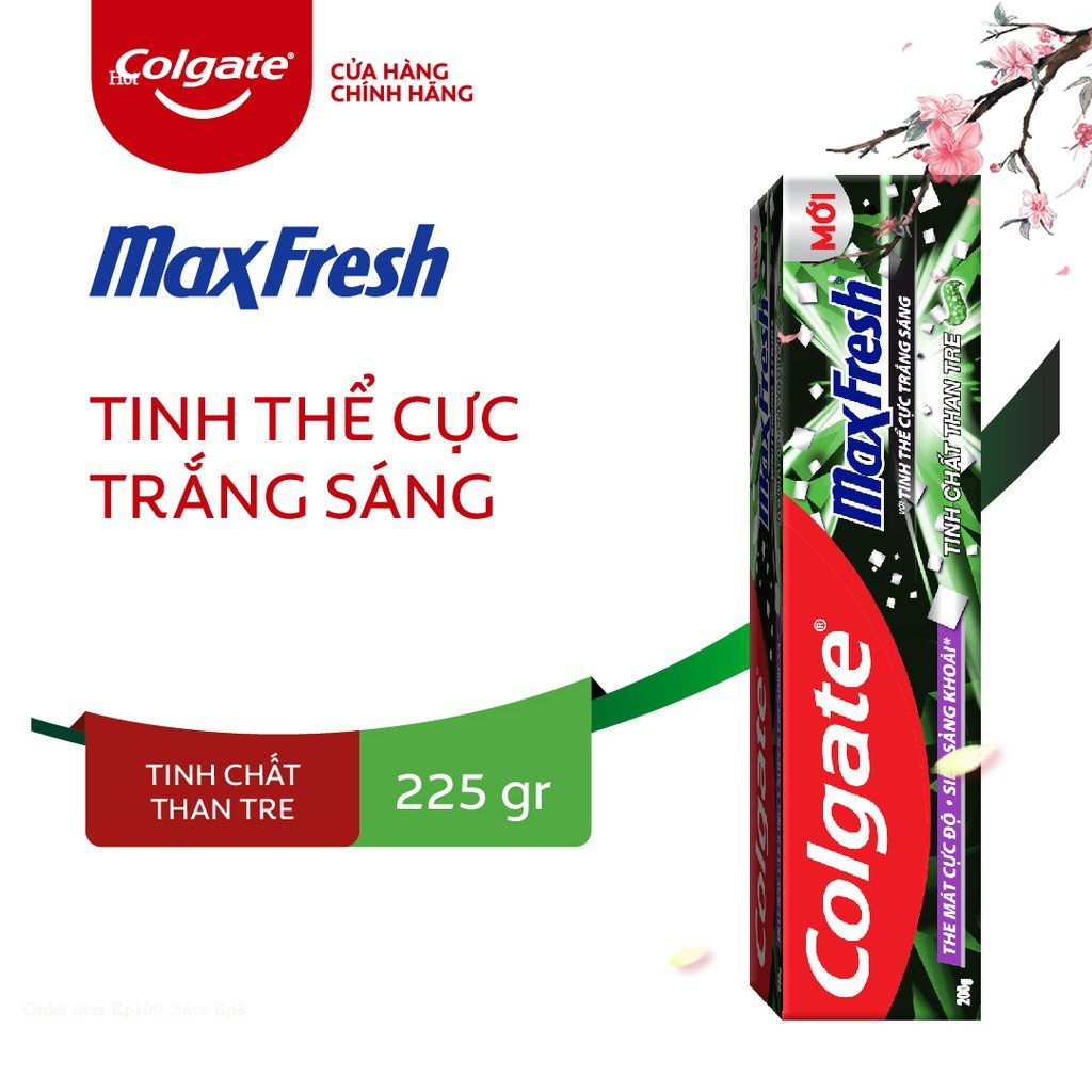 Kem đánh răng Colgate Maxfresh 225g - TINH CHẤT THAN TRE +Tặng bàn chải ...