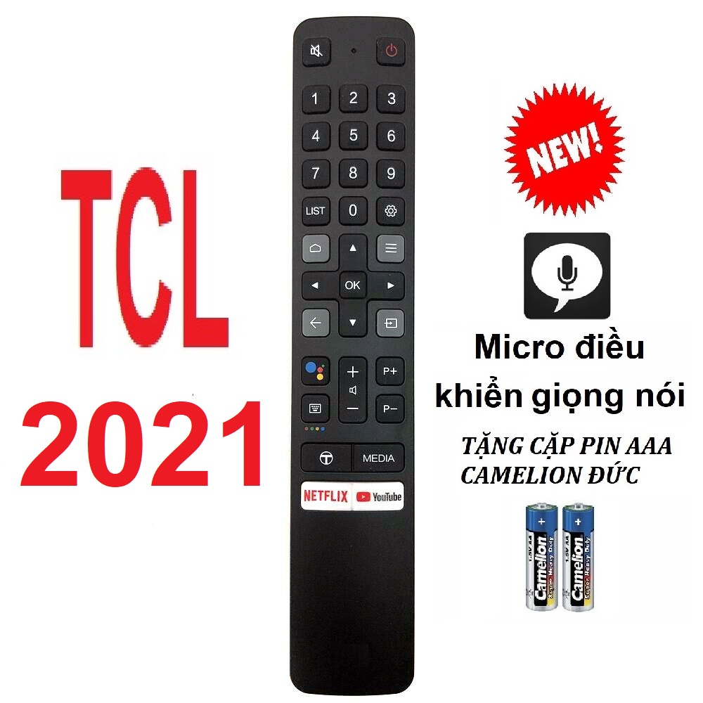 Remote điều khiển tivi TCL 2021 micro điều khiển giọng nói (Tặng pin ...