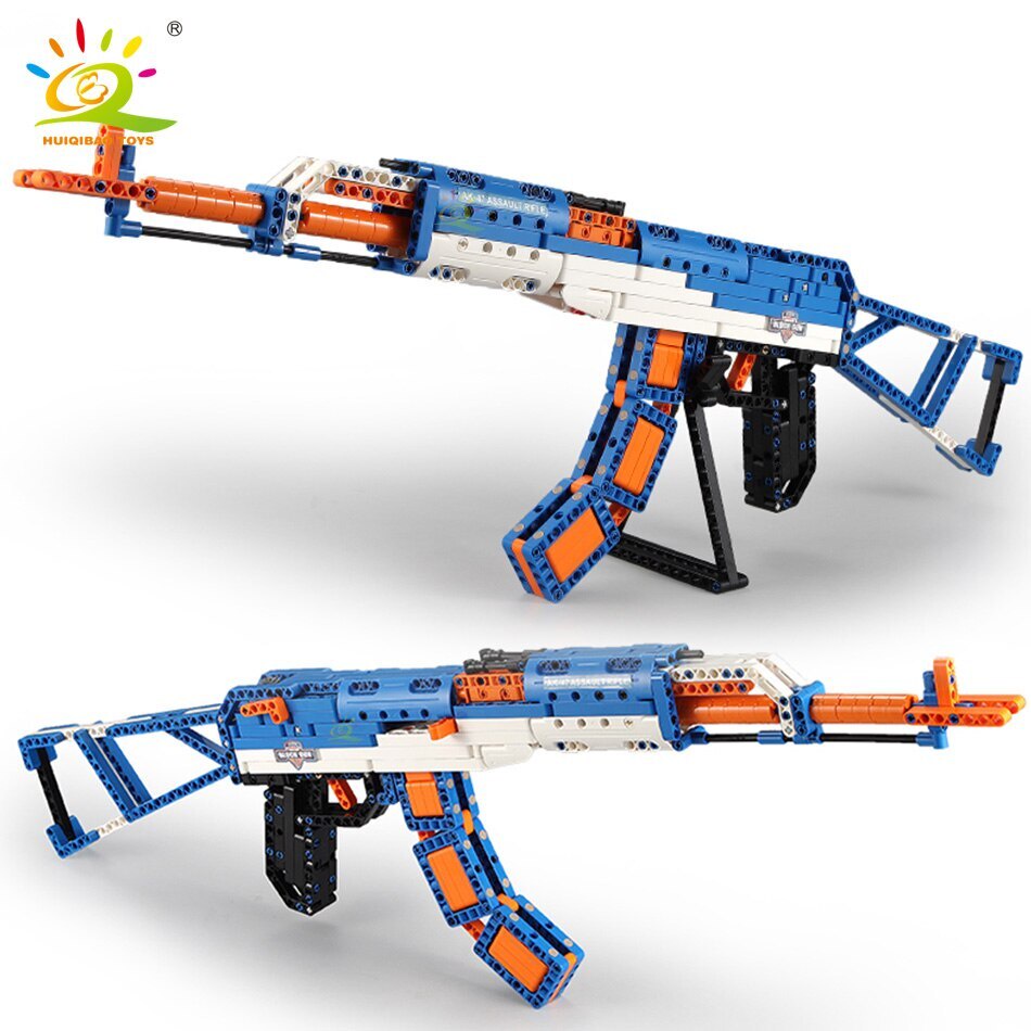 AK-47 Assault Rifle Shotgun Tech Building Blocks Set Military Weapon ...