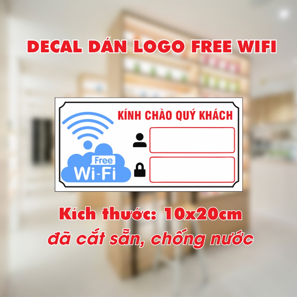 Logo Tem Sticker Bảng Chỉ Dẫn Đăng Nhập Wifi, Free Pass Wifi Dùng Cho ...