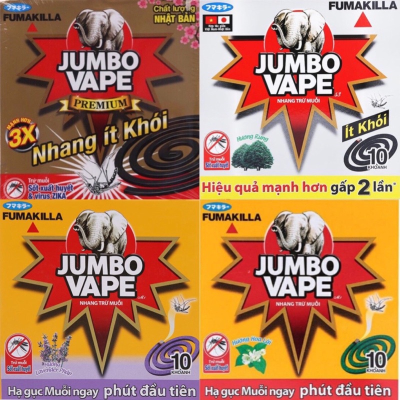 Nhang Muỗi Cao Cấp Ít Khói JUMBO VAPE Mạnh Gấp 3 Lần (Hộp 10 Khoanh ...