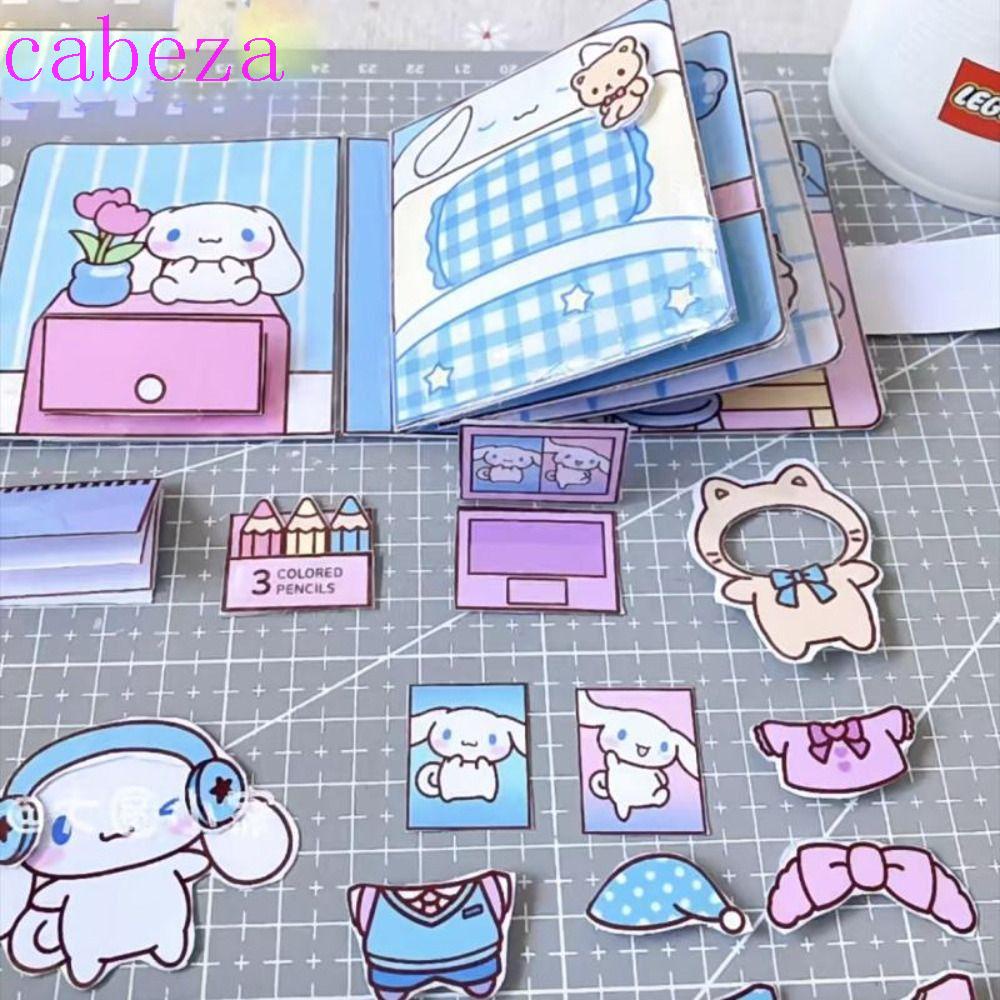 Cabeza Sticker Games Melody Quiet Book Kuromi My Melody 3d Cartoon Diy Toys Busy Book Crayon