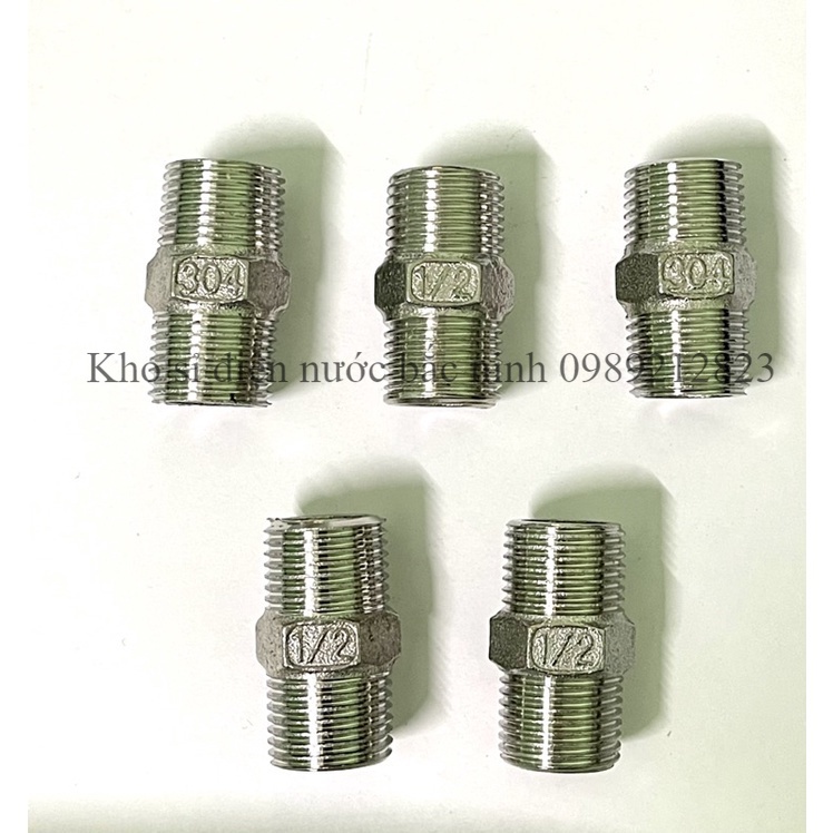 [giá sỉ] KÉP INOX 304 XỊN PHI 21(dn15-1/2''), KÉP ĐÚC, NỐI 2 ĐẦU REN NGOÀI INOX 201 (Ảnh thật ...